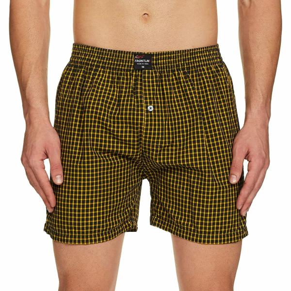 Rupa Frontline Men AssortedCheckered 100% Cotton Pack of 3 Boxers - JioMart