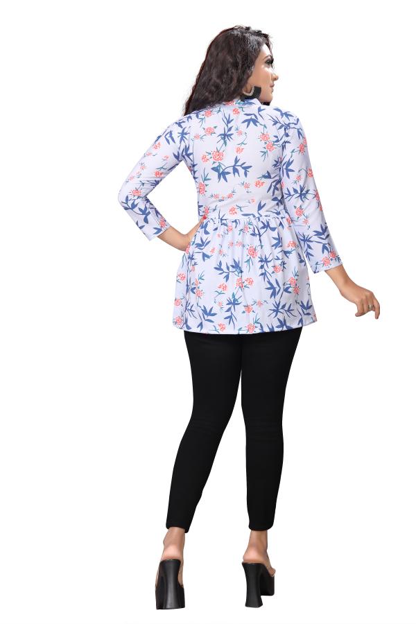 Womens Floral Light Blue Tunic - JioMart