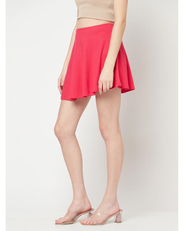 Glito Solid Pink Mini Skirt For Women - JioMart