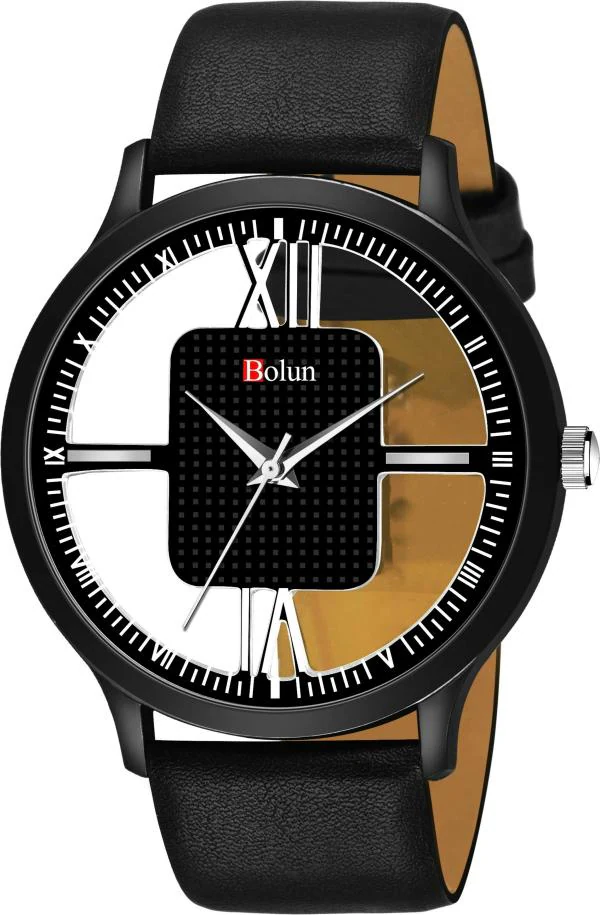 Bolun Analog Black Dial Black Strap Watch For Men - JioMart
