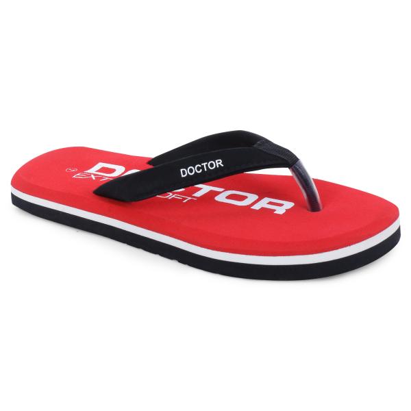 DOCTOR EXTRA SOFT Red House Slipper for Men's Ortho Care Orthopaedic ...