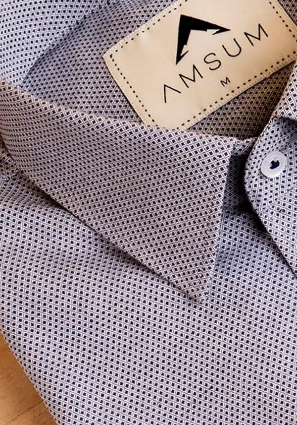 AMSUM Denver Premium Cotton Full Sleeved Self Slim Fit Shirt with ...