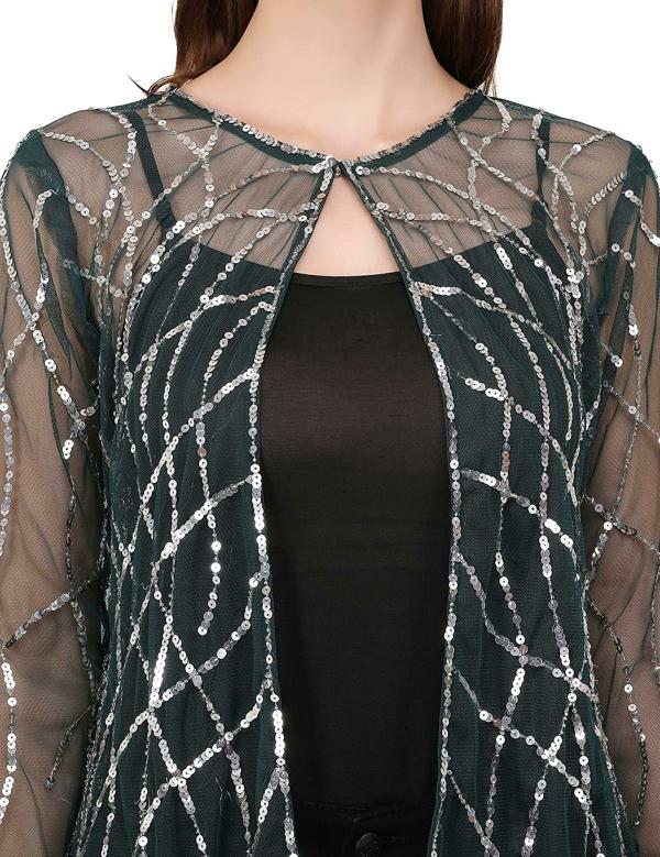 UNFAKENOW Women Black Embellished Net Shrug (XXL) - JioMart