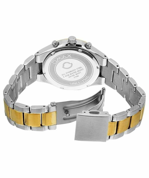 OMAX Analog silver&Golden Watch Black Dial With Multi-color Strap for ...