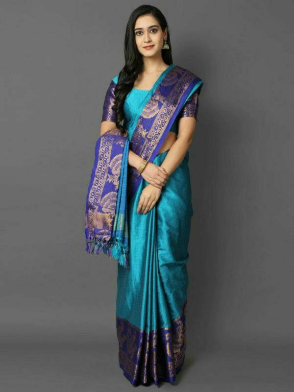 JUHI COLLECTION Morni Woven Maheshwari Jacquard, Pure Silk Saree for ...
