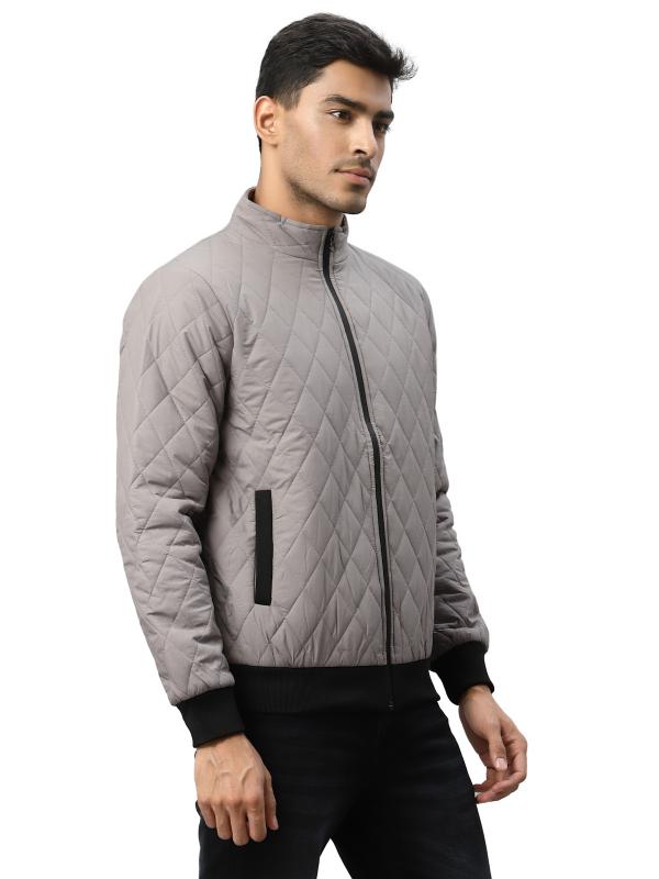 Style Quotient Men Grey Colourblocked Quilted Jacket - JioMart