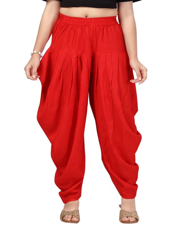 Aarika Girls Red Color Plain Dhoti - JioMart