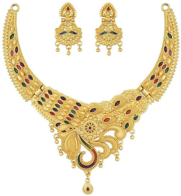 Primectrla Fab Gold Plated Brass Jewellery Set (Multicolor) - JioMart