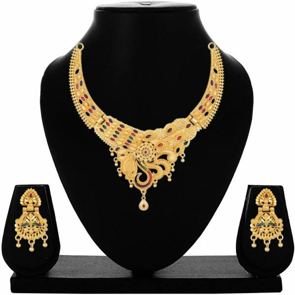 Primectrla Fab Gold Plated Brass Jewellery Set (Multicolor) - JioMart