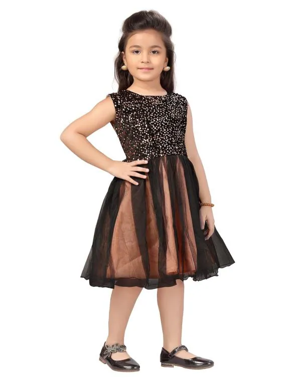 Aarika Girls Peach Color Nylon Frock - JioMart