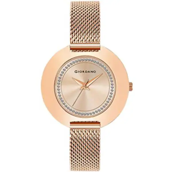 Giordano Analog Rose Gold Dial Rose Gold Strap Watch For Women - JioMart