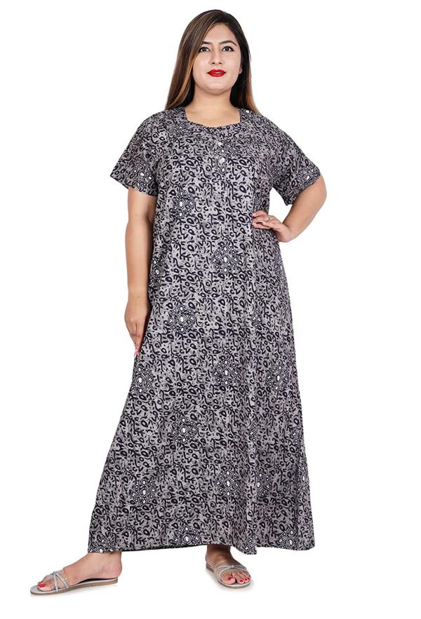 SHREE VITTHAL Women Grey 100% Pure Cotton Nighty - JioMart