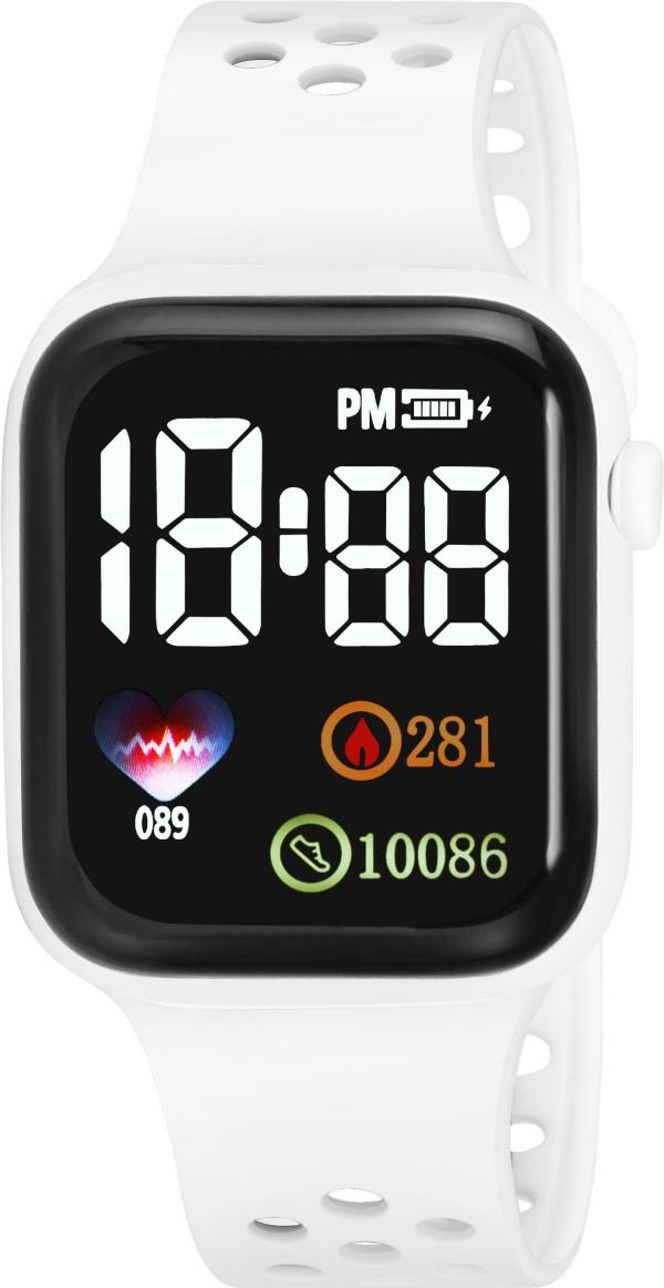 YOUTH CLUB Black Dial White Strap Digital Watch for Men and Women (DG ...