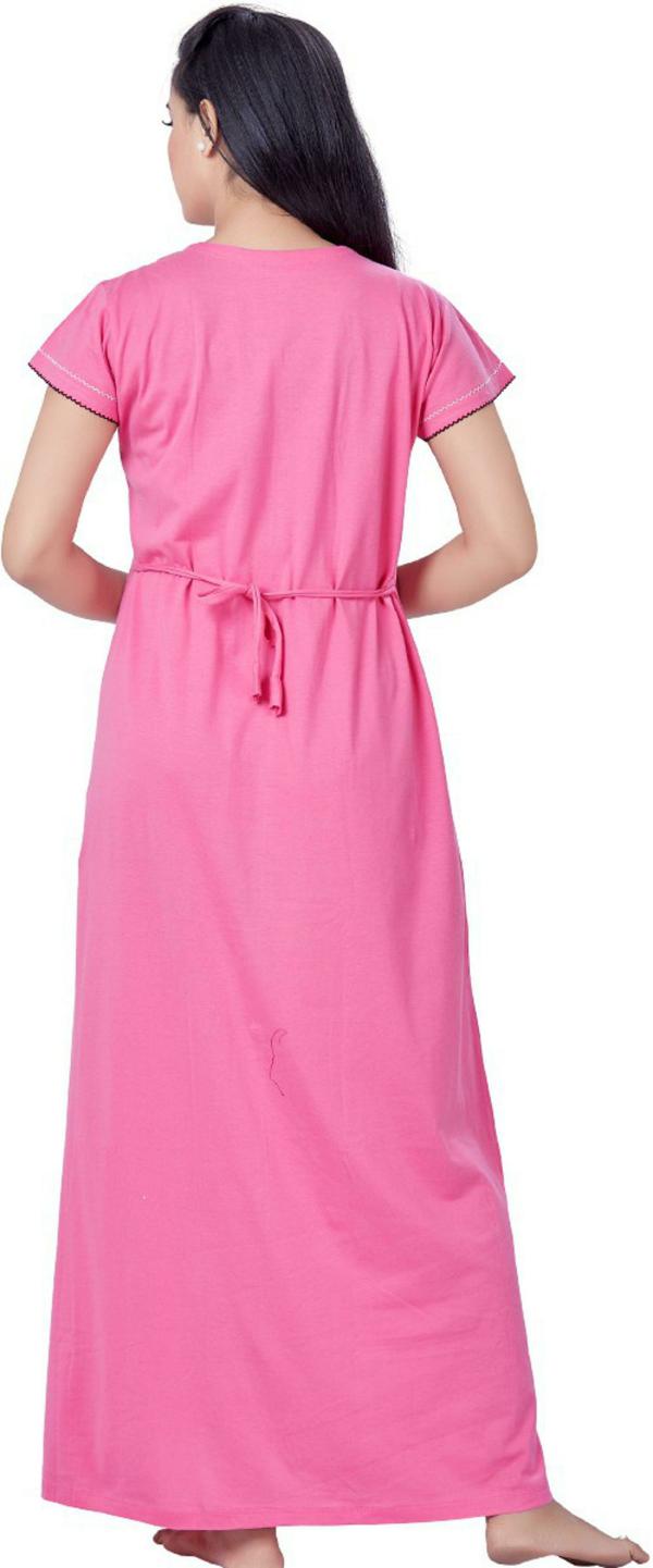 Honeydew Women Pink Solid Hosiery Single Nighty - JioMart