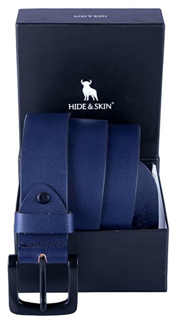 Hide And Skin Blue Men Leather Belt - JioMart