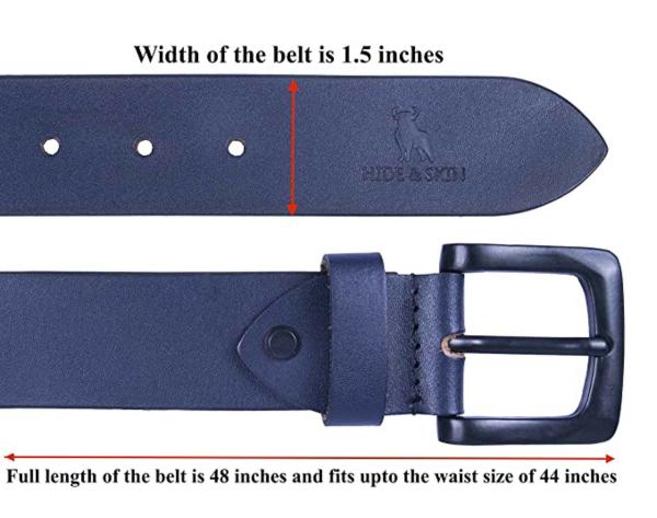 Hide And Skin Blue Men Leather Belt - JioMart