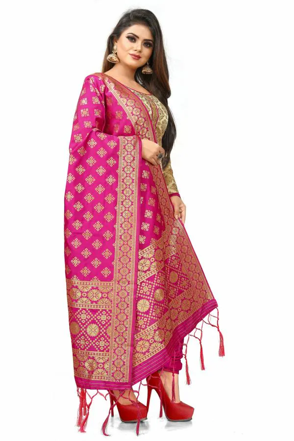 BANARASI JACQUARD SILK RANI Colour Salwar Suits for Women - JioMart