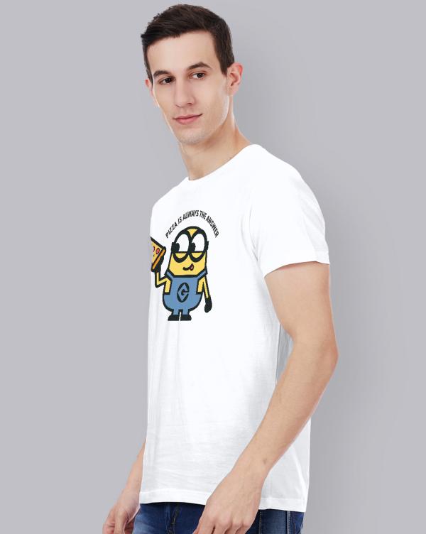 Young Men Minions Printed White Tshirt - JioMart
