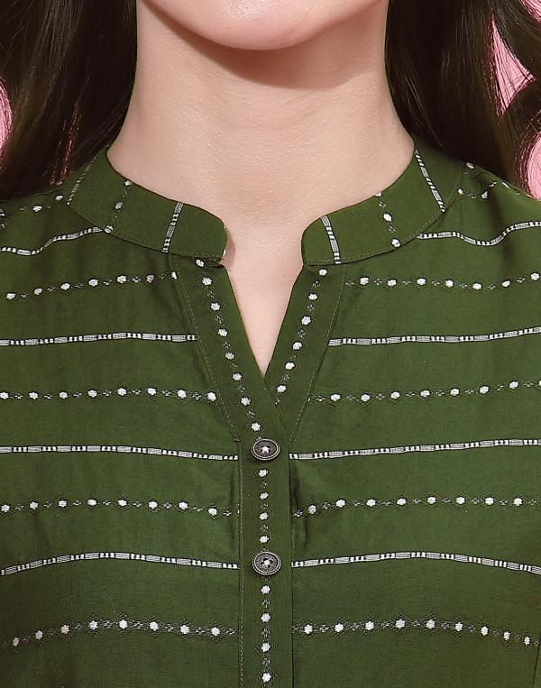 Selvia Rayon Green Woven Top | tops for women | tops | women tops - JioMart