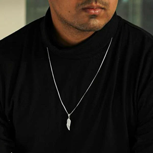 Giva Sterling Silver Bold Wing Pendant With Chain For Men And Women ...