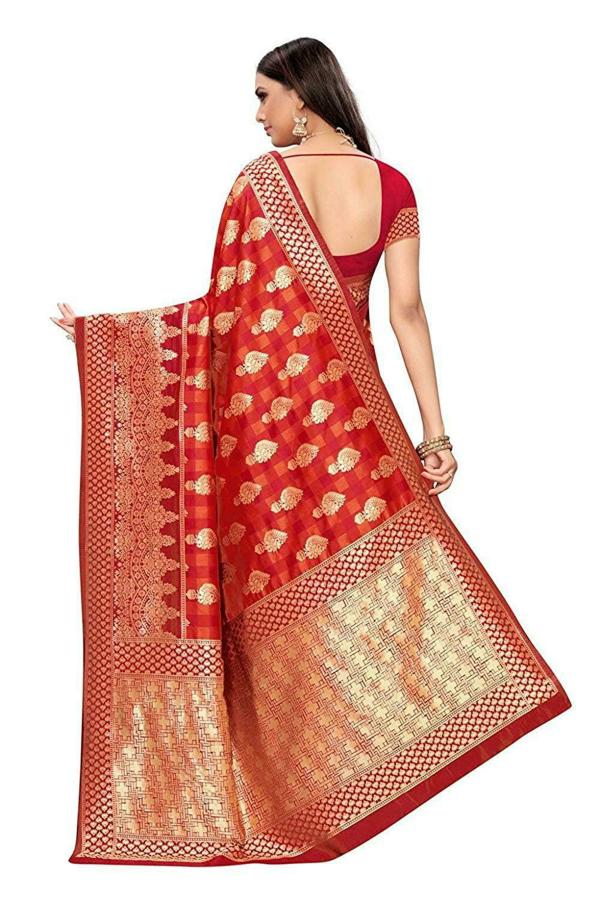 Shiv Textiles Women Red Saree - JioMart
