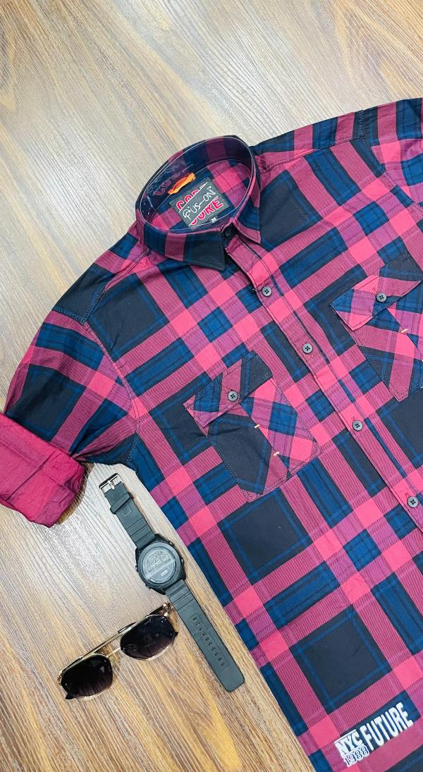 The Hell Driver Men Checkered Casual Red Color Check Shirt For men ...