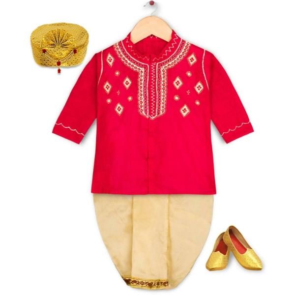 Indi Baby Boys mustmom Rice Ceremony ,Festive And Party Ethnic Dhoti ...