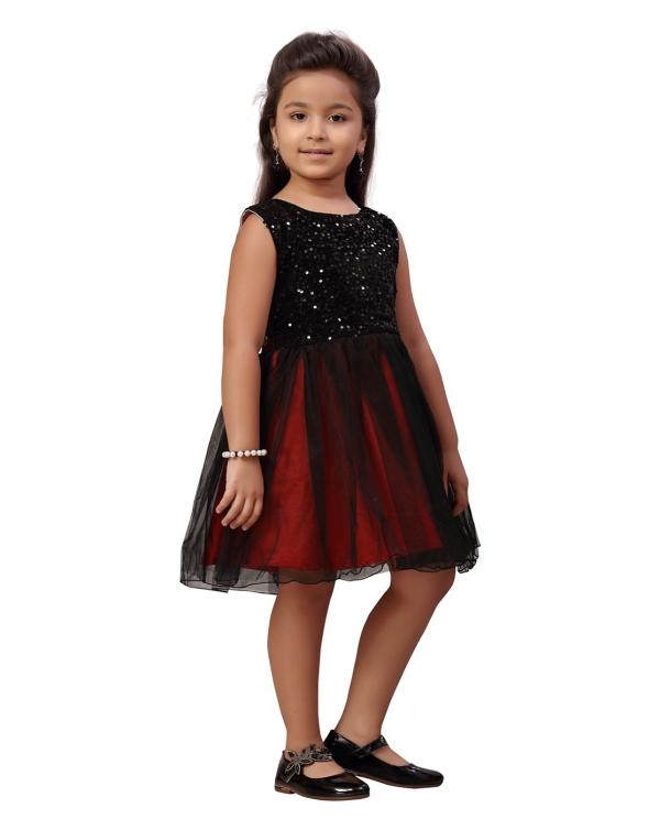 Aarika Girls Red Color Nylon Frock - JioMart