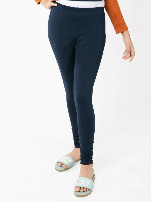 Indian Flower Girls Dark Blue Solid Legging - JioMart