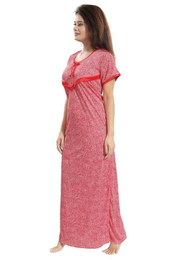 Glam World Women Red Satin Nighty - Free Size - JioMart