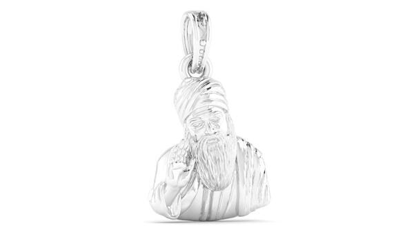 Akshat Sapphire Pure Silver Sikh Khanda Symbol Pendant Suitable For Men ...