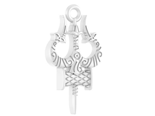 Akshat Sapphire Pure Silver Spiritual Shiva Trishul Pendant With Chain ...
