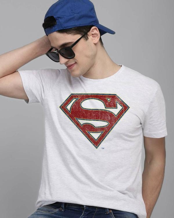 Young Men Superman Printed Grey Tshirt - JioMart