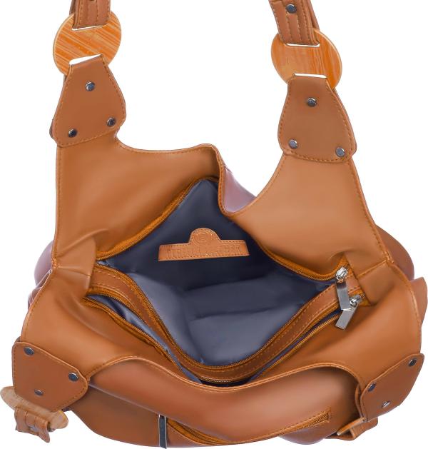 Perfect Leather Tan Shoulder Bag For Women - JioMart