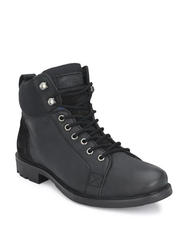 Delize Mens Black Derby Boots - JioMart