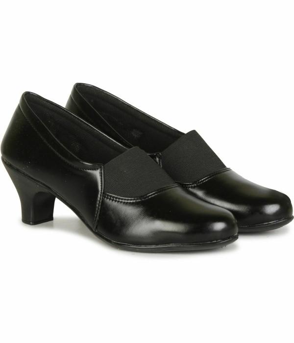 Krafter Jet Black Block Heel for Women - JioMart