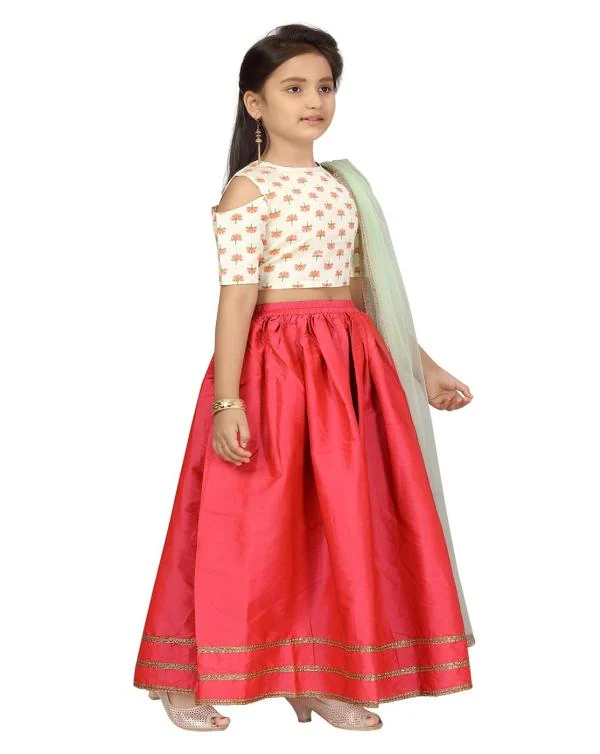 Aarika Girls Cream-Gajri Color Lehenga Choli with Dupatta Set - JioMart