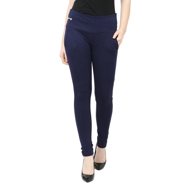 NGT (Navy Blue Printed) Slim Fit Jegging For Women (L) - JioMart