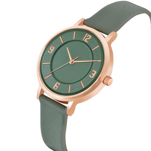 Zabby Allen Green Leather Belt Analog Women Watch For Girls - JioMart