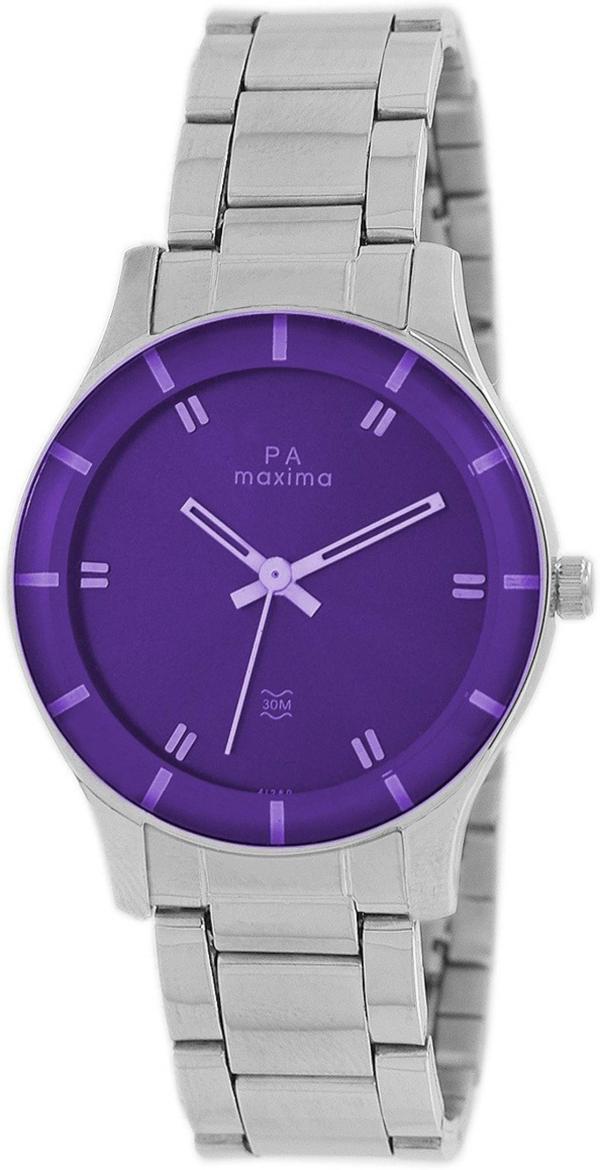Maxima Analog Purple Dial Silver Strap Watch For Girls (47761CMLI ...