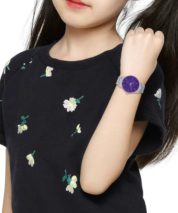 Maxima Analog Purple Dial Silver Strap Watch For Girls (47761CMLI ...