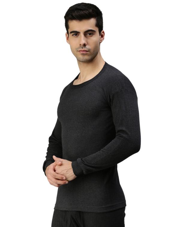 Lux Parker Men's Black Solid Cotton Blend Thermal top. - JioMart