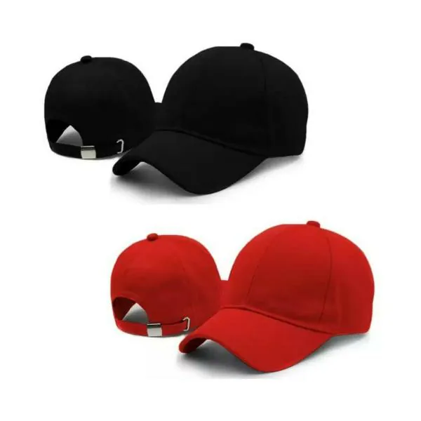Bayema Men Cotton Solid Baseball Cap (Pack Of 2) - JioMart