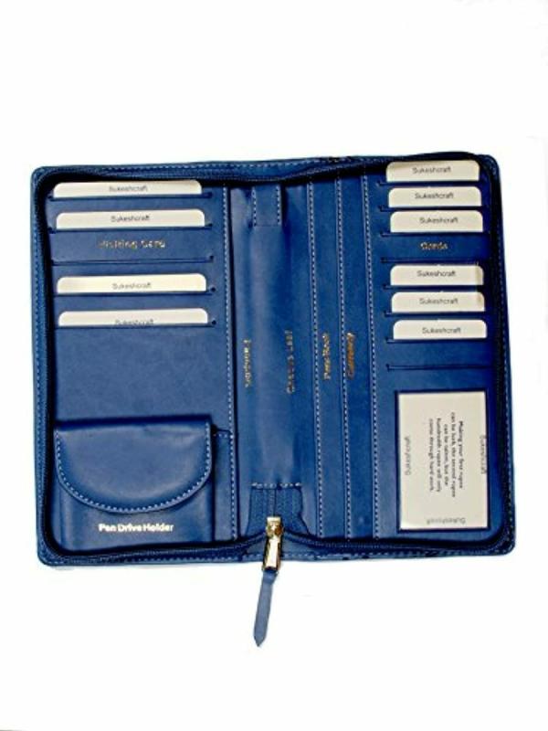 Sukeshcraft Navy Blue Polyurethane Cheque Leaf, Passbook, Currency ...
