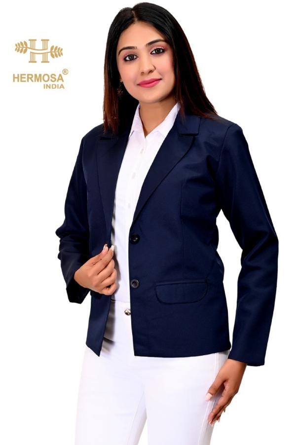 HERMOSA INDIA Women Solid Single Breasted Casual Blazer - JioMart