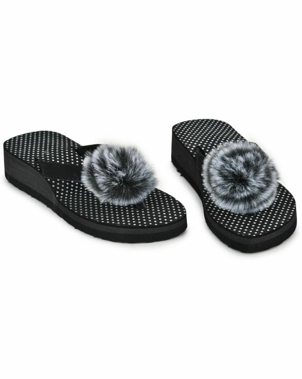 Drip Cross Black Women Flip Flops - UK 7 - JioMart