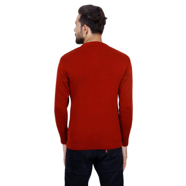 VANCHER Solid V Neck Casual Men Maroon Sweater - JioMart