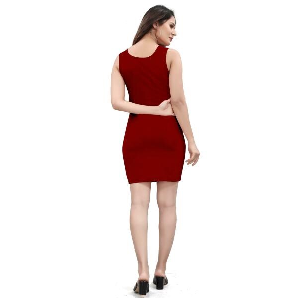 ZELZIS Women Lycra Fency Maroon Bodycon Dress - JioMart