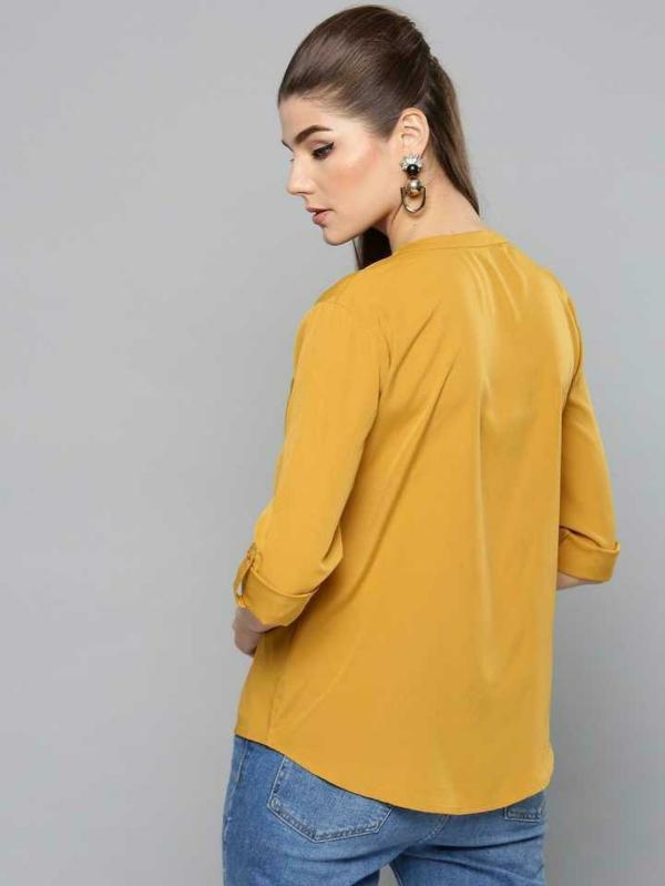 Fab Star Women Yellow Solid Rayon Tops - JioMart