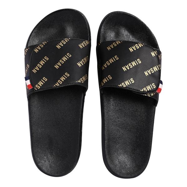 Simsan Velcro Style Black Sliders for Men - JioMart